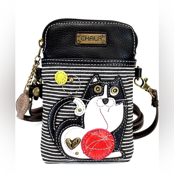 Chala | Bags | Chala Black Cat Crossbody Cell Phone Hangtag | Poshmark